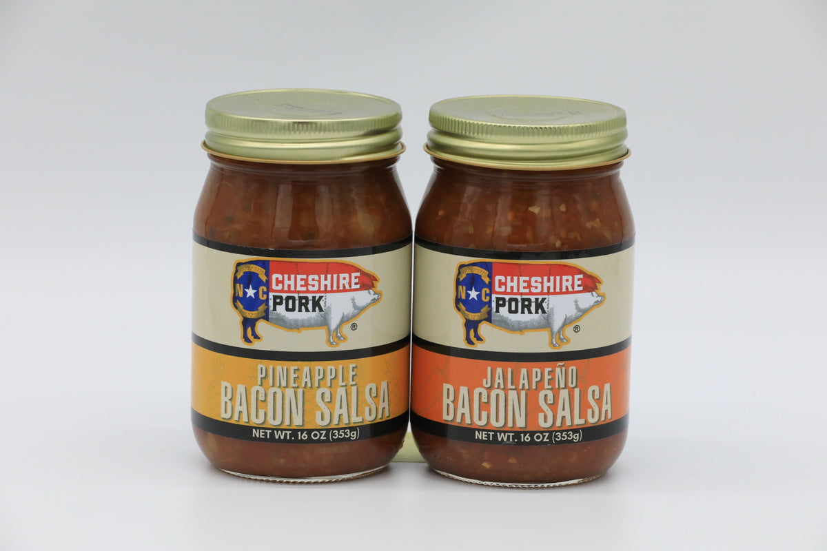 Sauces Salsas and Dressings - Cheshire Pork - BACON SALSA PARTY PACK ...